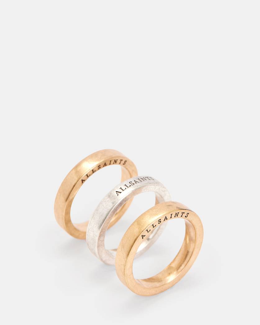 Ula Two Tone Ring Set WRM BRSS/WRM SILVR | ALLSAINTS